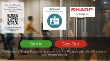 Sharp UK adds touchless sign-in to Optimised Visitor Management system - Installation