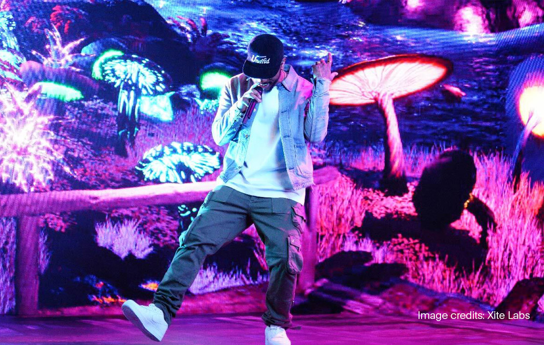 Live rap gig powered by real-time extended reality magic - Installation