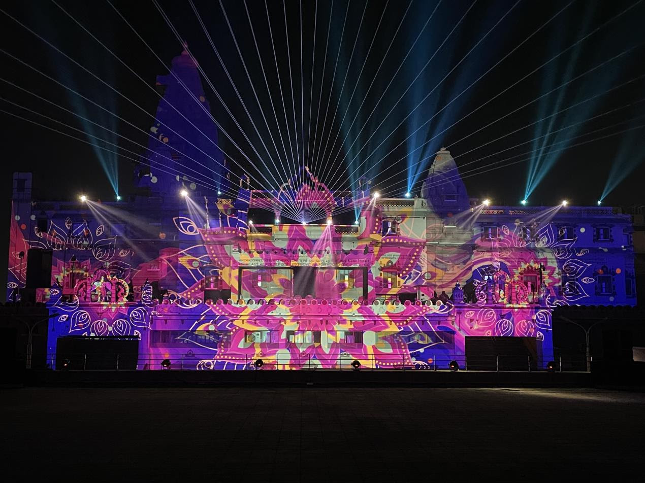 Christie Griffyn pure laser projectors power light show at Sri Krishna ...