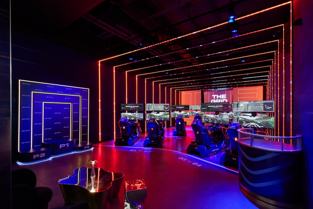 Disguise powers immersive racing simulator in London - Installation